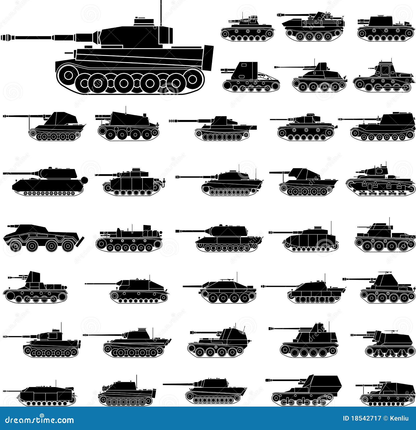 Tank Silhouette Cartoon Vector | CartoonDealer.com #43356227