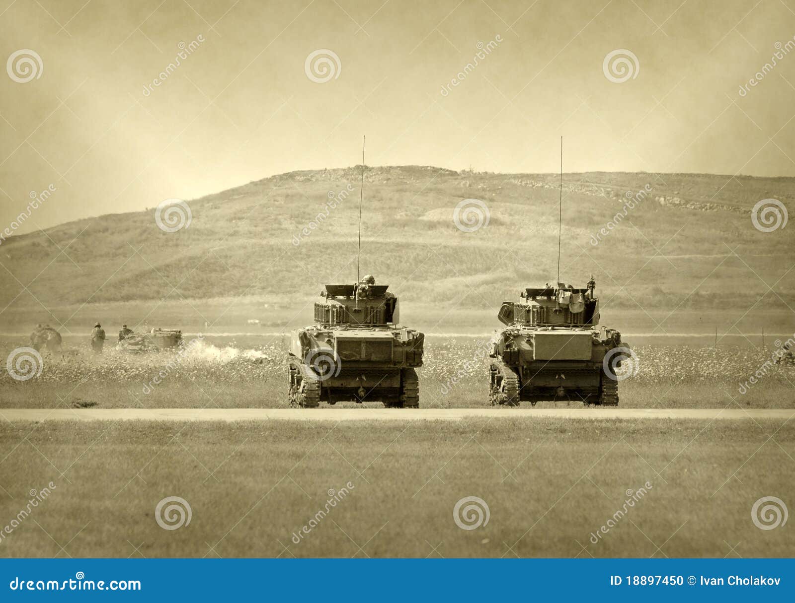 Tanks in battle stock photo. Image of wartime, warfare - 18897450