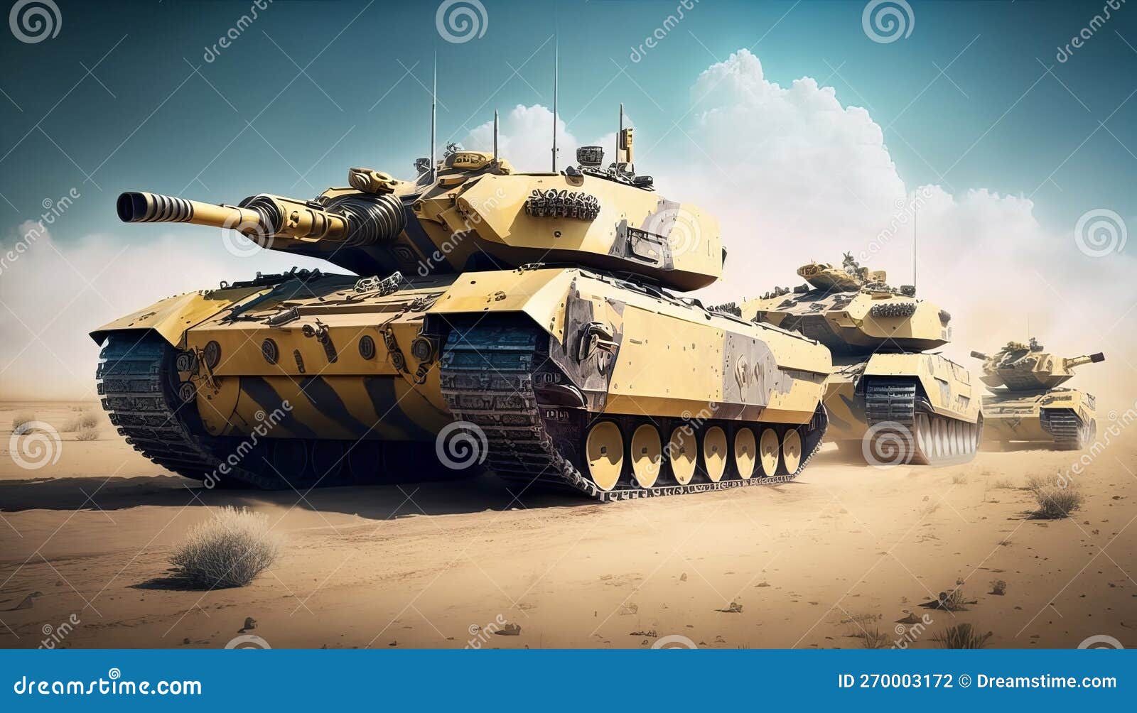 Tanks in a Battlefront Background. Generative AI Stock Illustration ...
