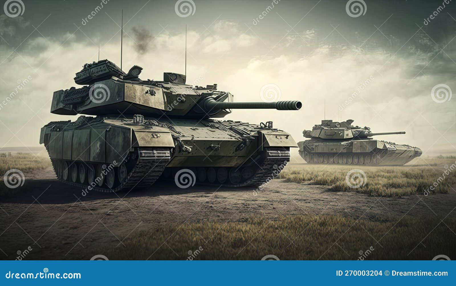 Tanks in a Battlefront Background. Generative AI Stock Illustration ...