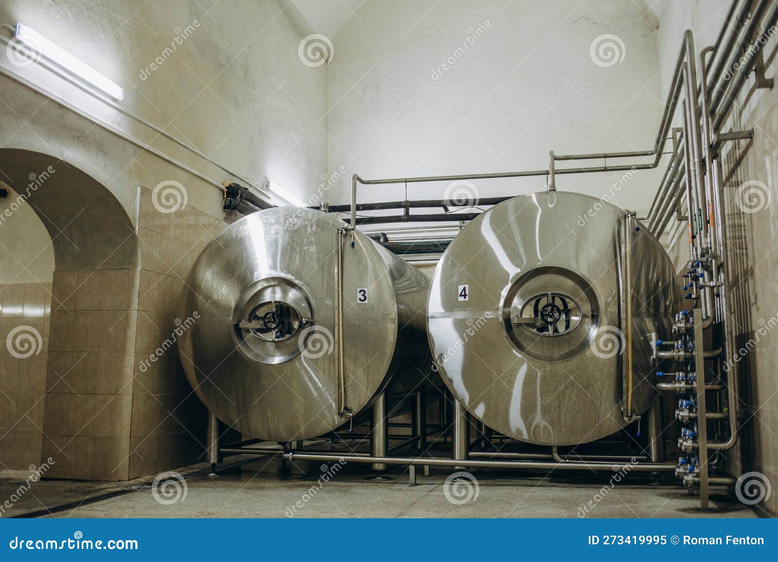 Tanks for Beer Storage. Modern Brewing Production. Stock Image - Image ...