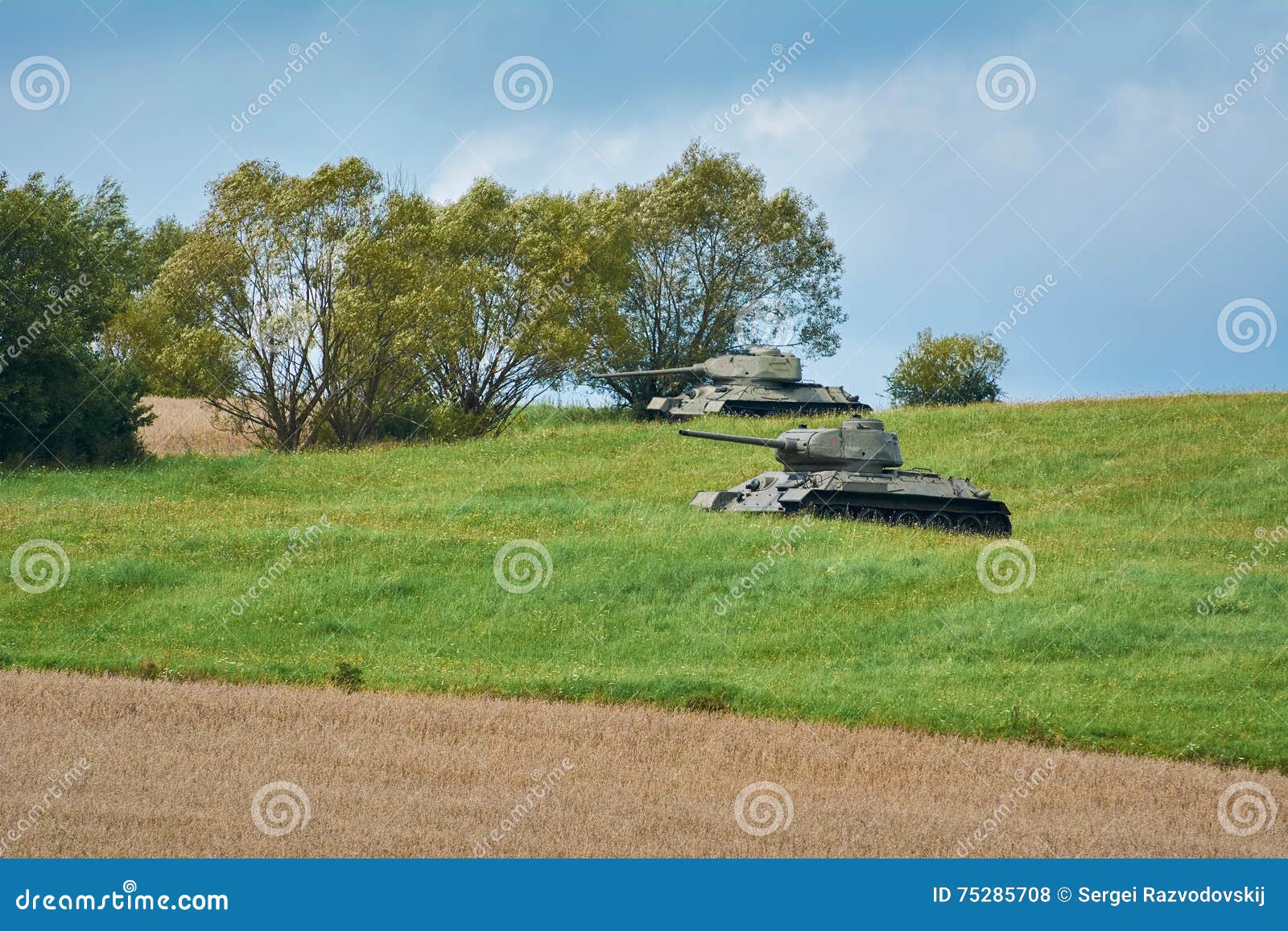 Tanks on the Field stock photo. Image of dukla, outdoor - 75285708