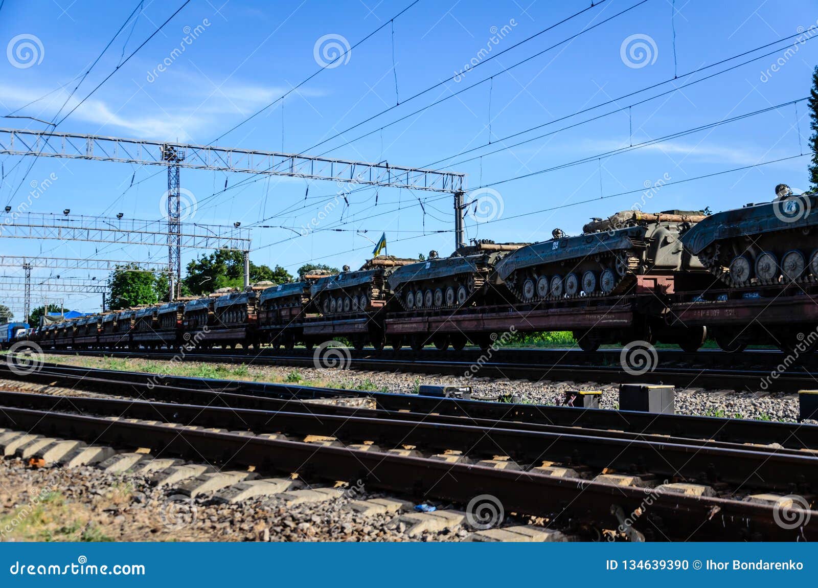 Tanks on a Freight Platform Stock Photo - Image of history, platform ...