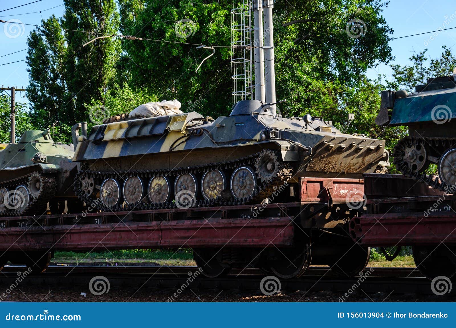 Tanks on a Freight Platform Stock Photo - Image of army, defense: 156013904