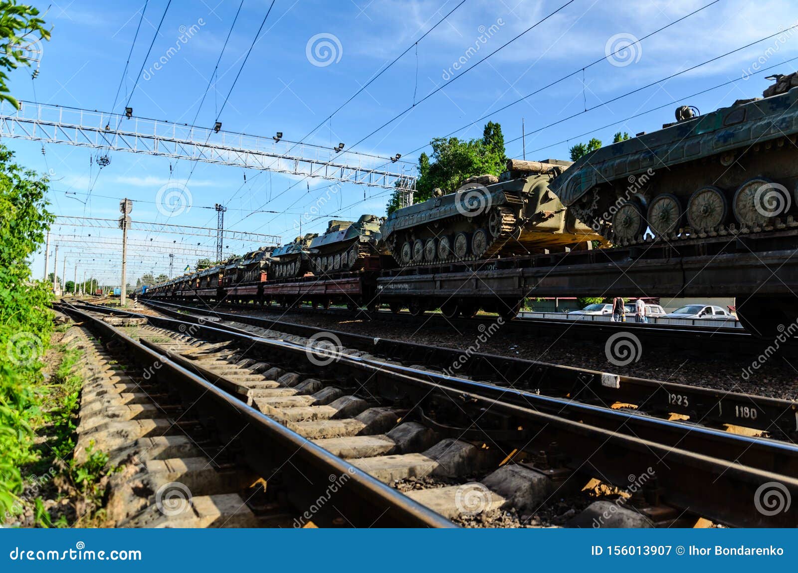Tanks on a Freight Platform Stock Image - Image of military, army ...