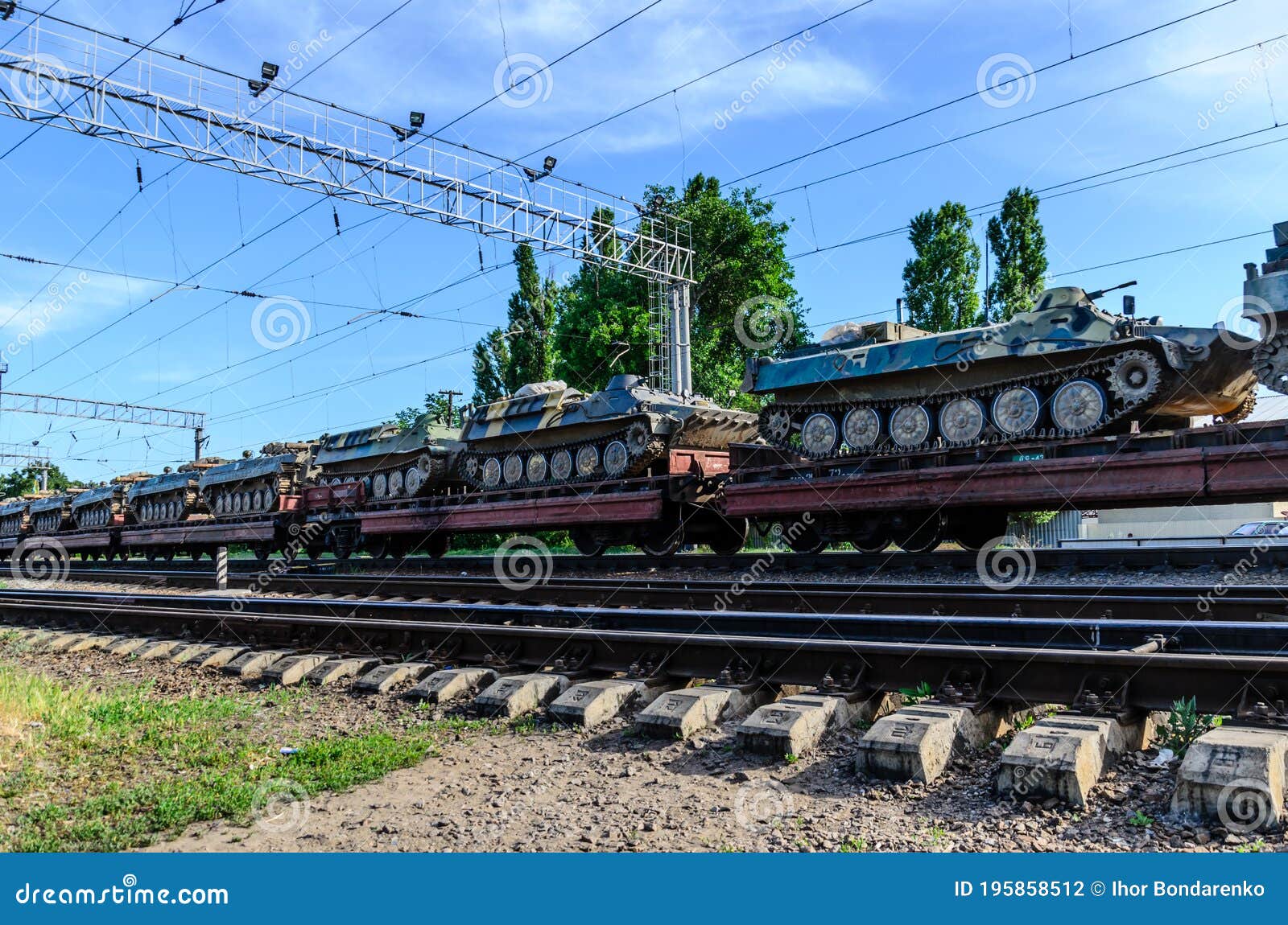 Tanks on a Freight Platform Stock Photo - Image of heavy, outdoor ...