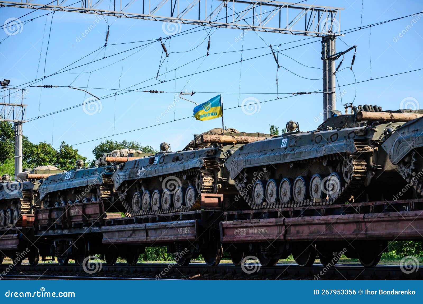 Tanks on a Freight Platform Stock Photo - Image of combat, platform ...
