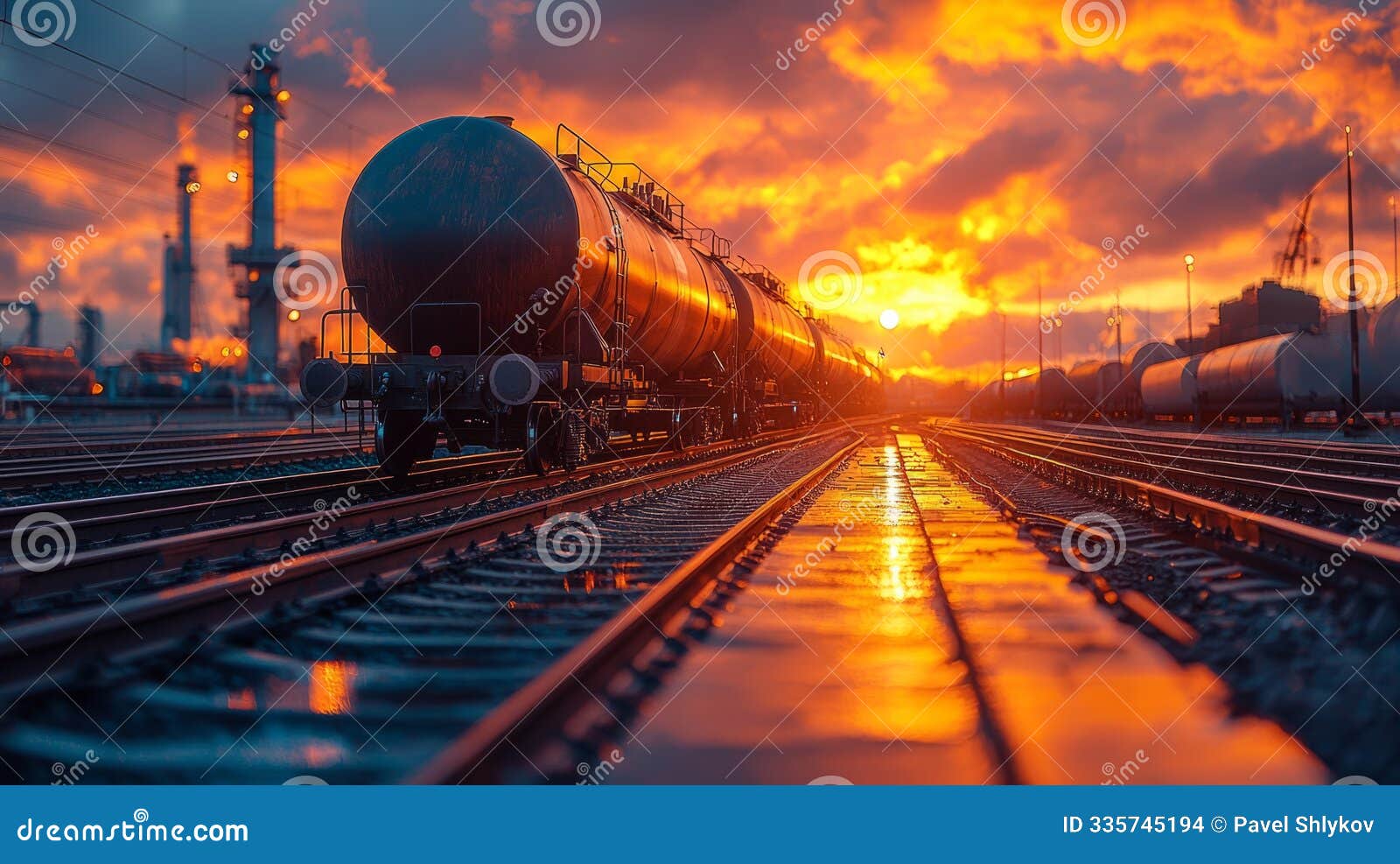 Tanks with Fuel Being Transported by Rail Stock Photo - Image of diesel ...
