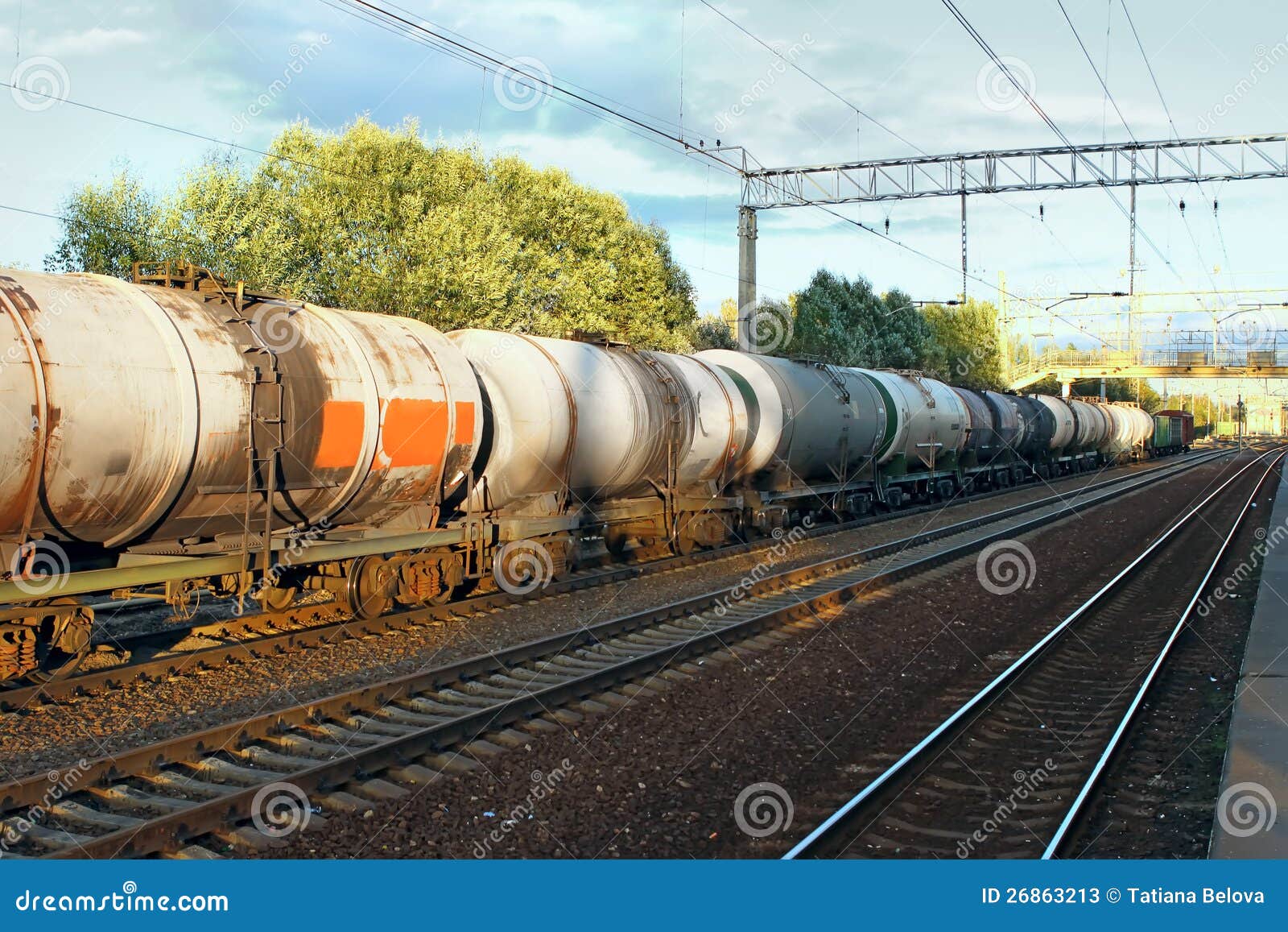 Tanks with fuel by rail stock image. Image of petrol - 26863213