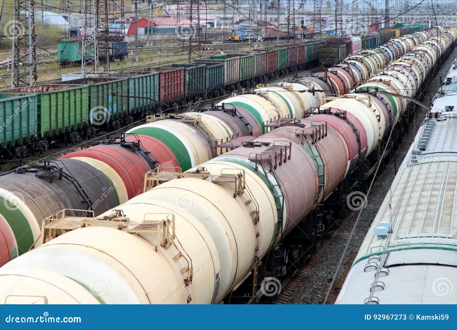 Tanks for Liquid Bulk Cargoes are Standing on the Tracks. Stock Image ...