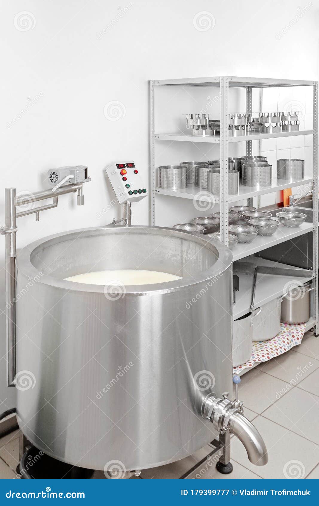 Tanks for making cheese stock image. Image of creamery - 179399777