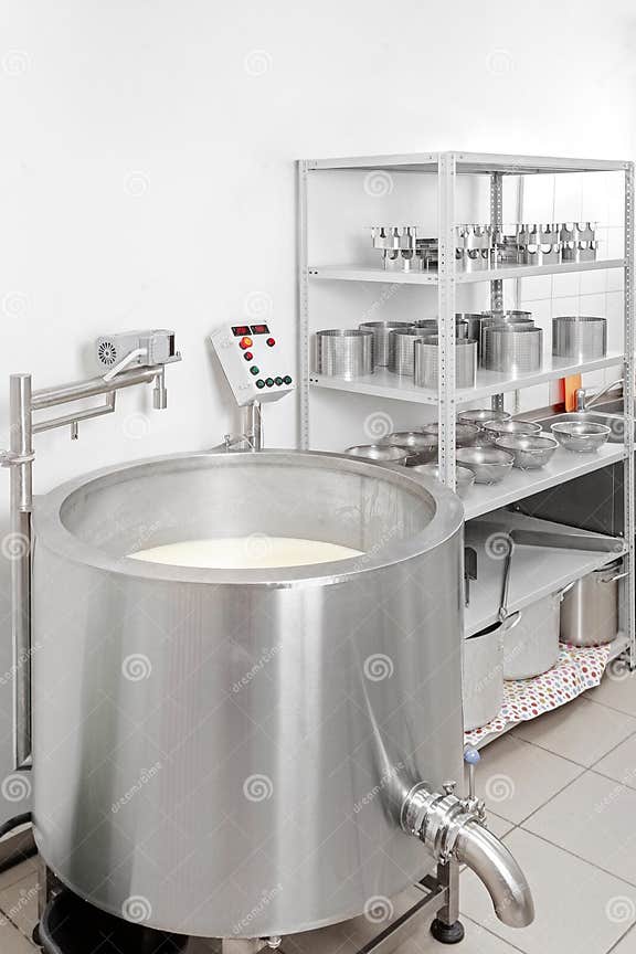 Tanks for making cheese stock image. Image of creamery - 179399777