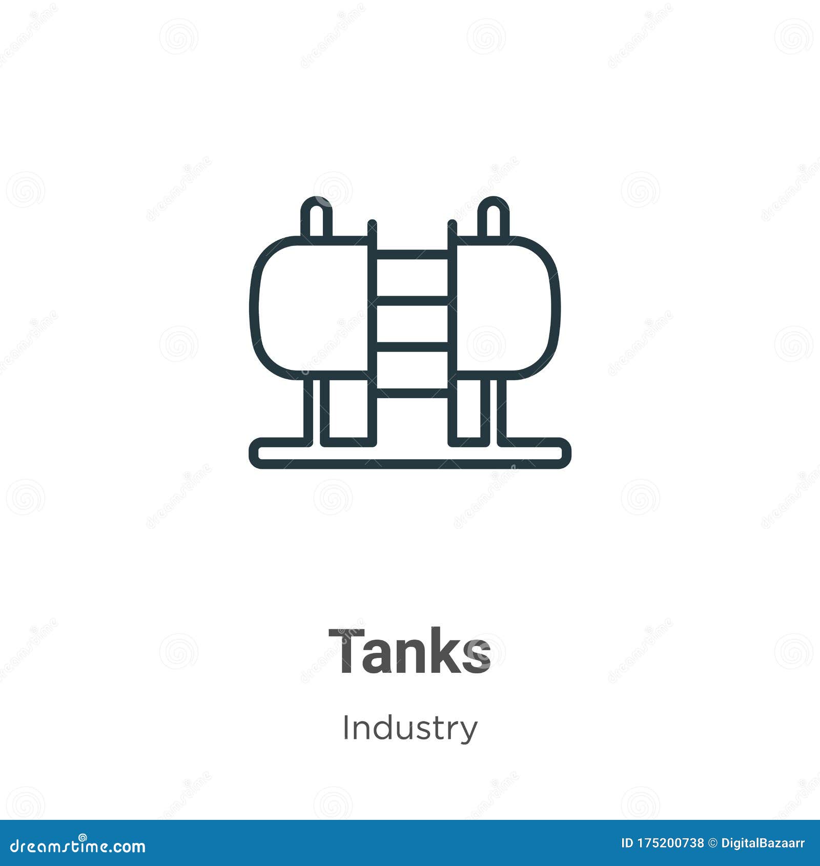 Tanks Outline Vector Icon. Thin Line Black Tanks Icon, Flat Vector ...