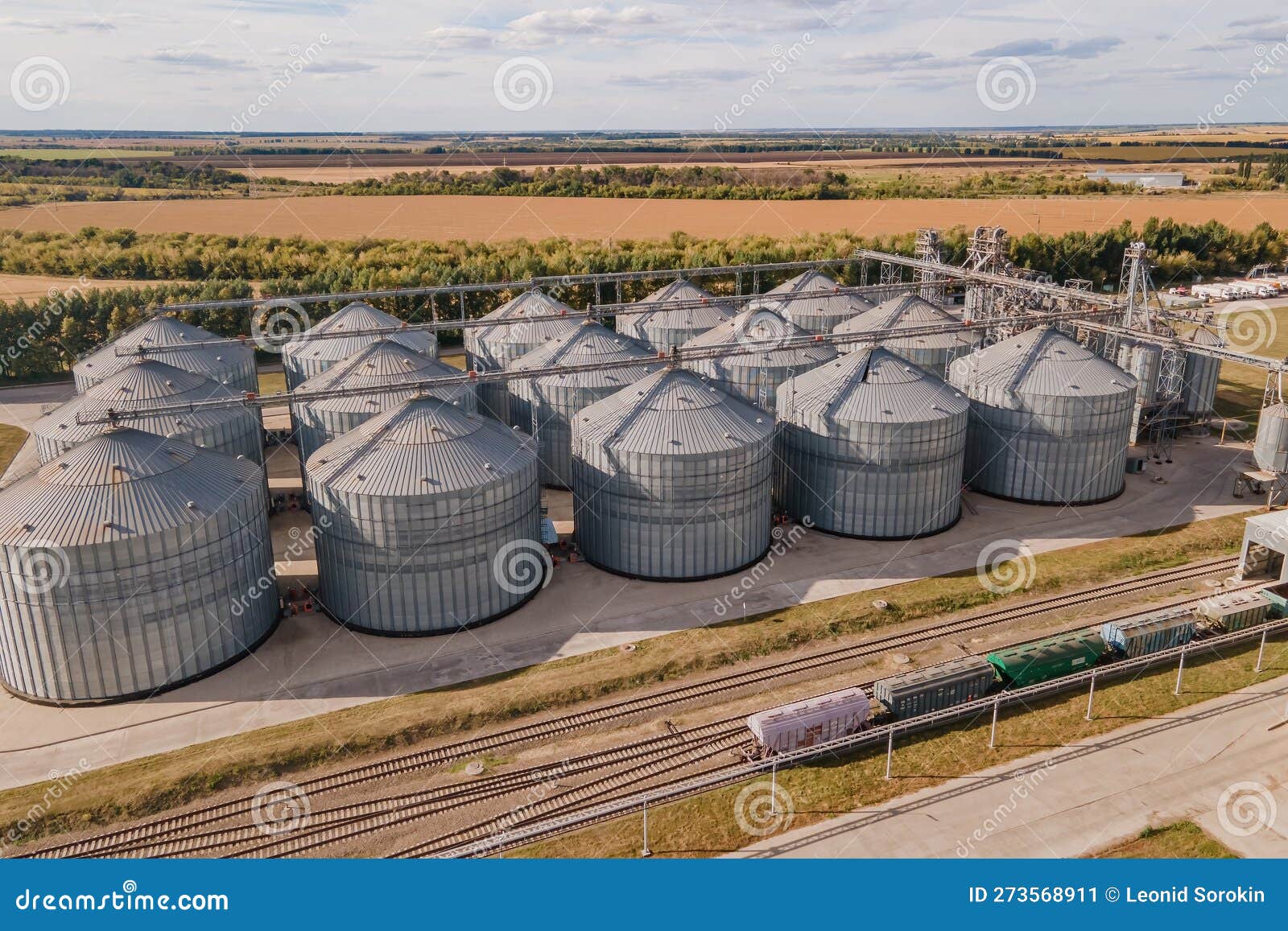 Tanks for Processing and Storage of Wheat Grain Stock Image - Image of ...