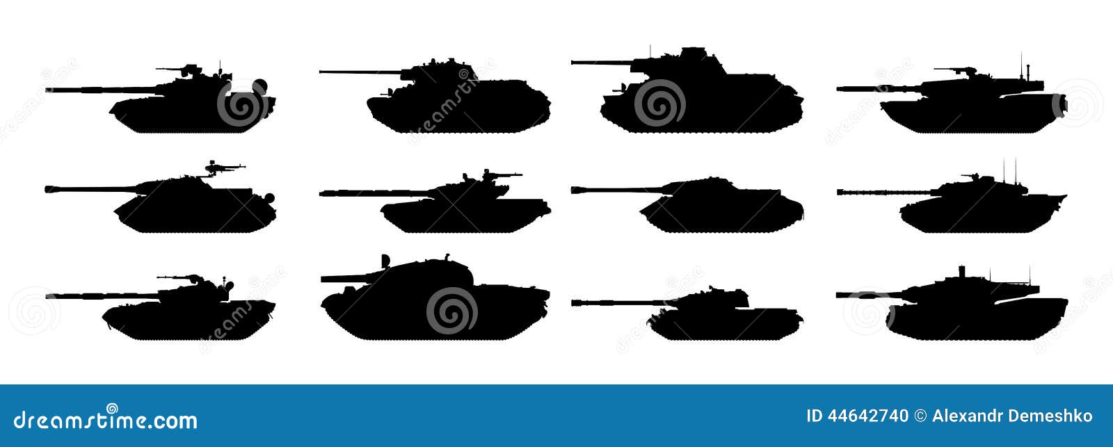 Silhouette Tank American World War 2 M4 Sherman Medium Tank Icon ...