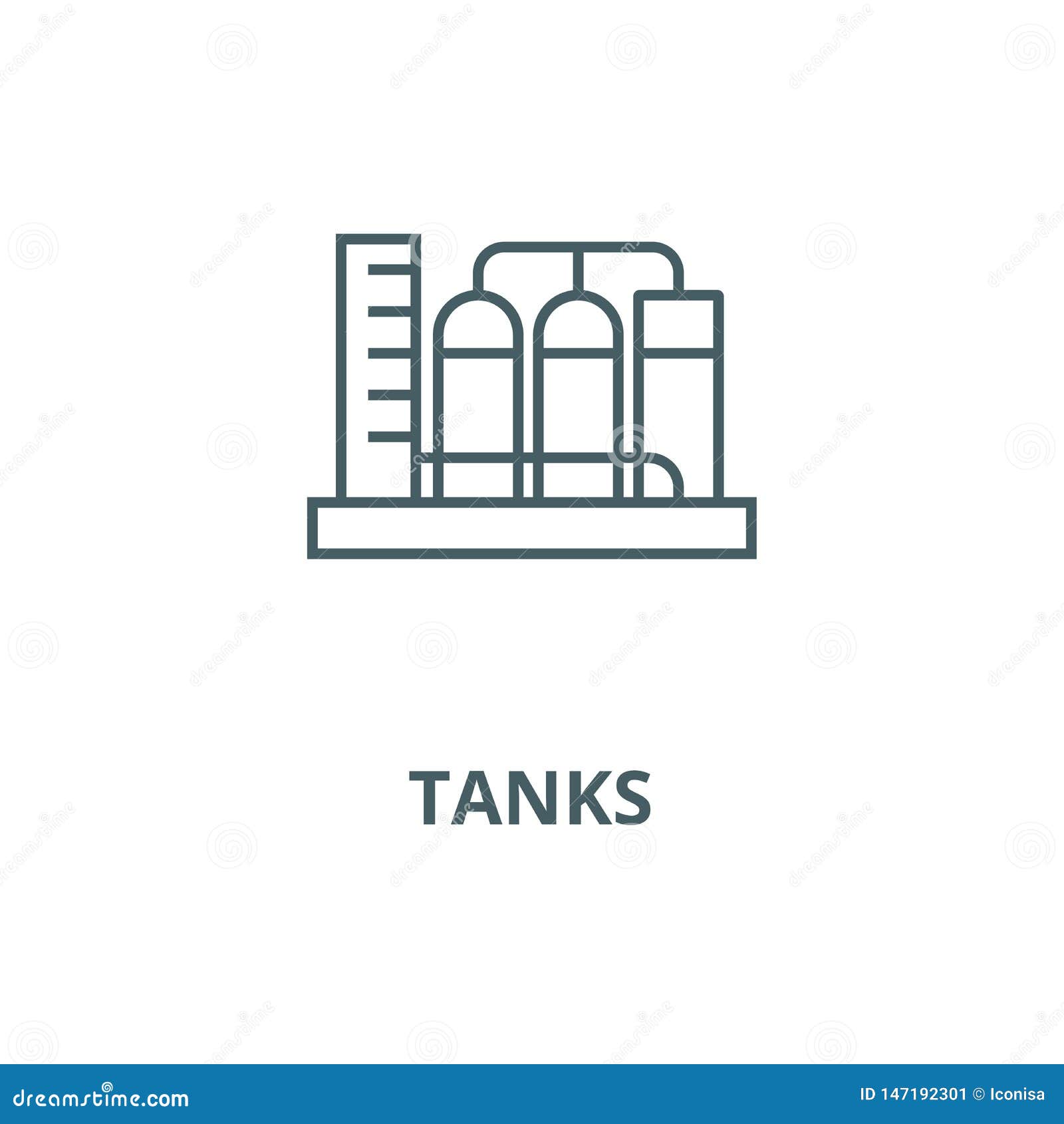 Tanks Vector Line Icon, Linear Concept, Outline Sign, Symbol Stock ...