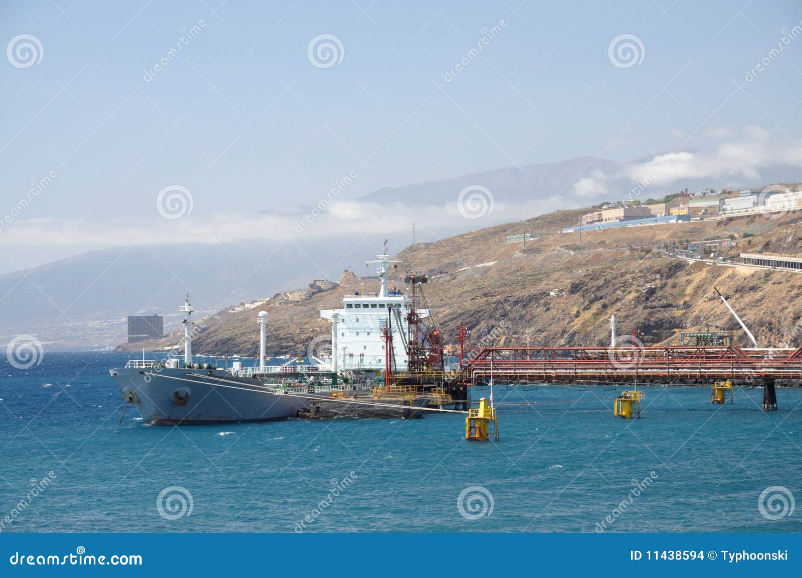 Tankship at the Industrial Port Stock Photo - Image of cargo, freight ...