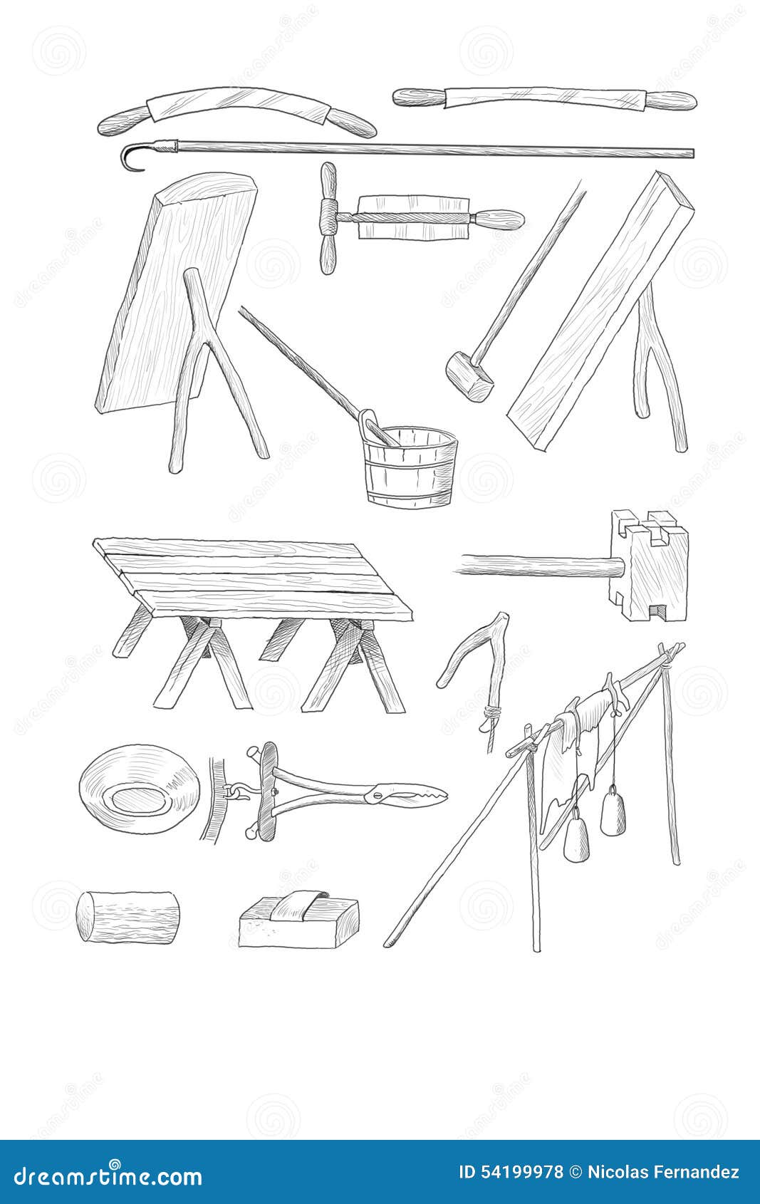 Tanner tools stock illustration. Illustration of workshop - 54199978