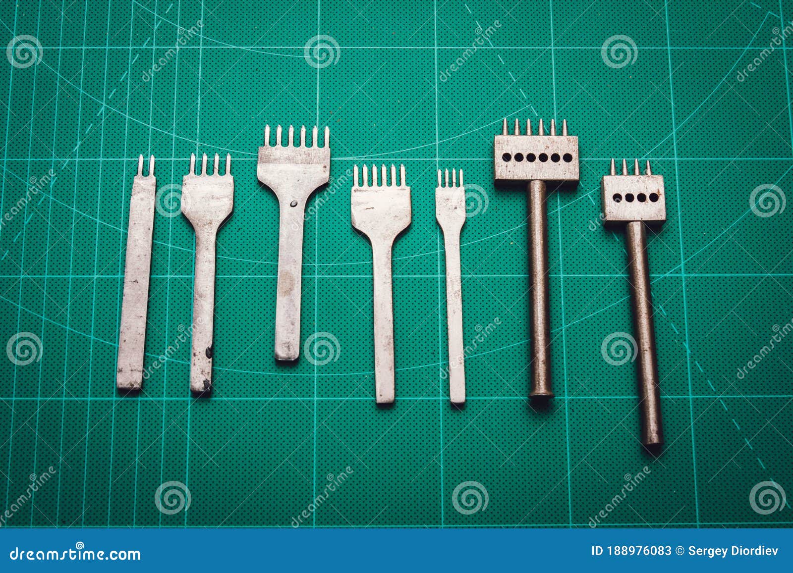 Tanner Tools. a Leather Craftsman Makes Leather Wallets Stock Image ...
