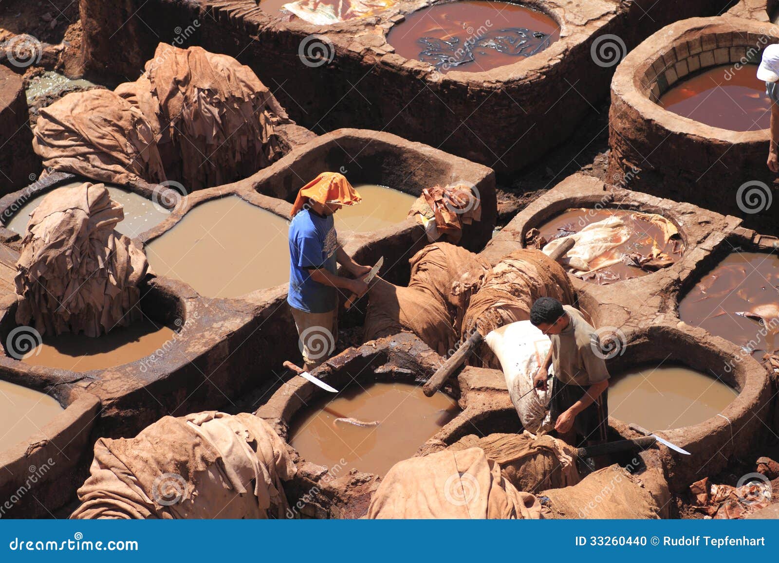 Tanneries in Fes editorial image. Image of dunk, animal - 33260440