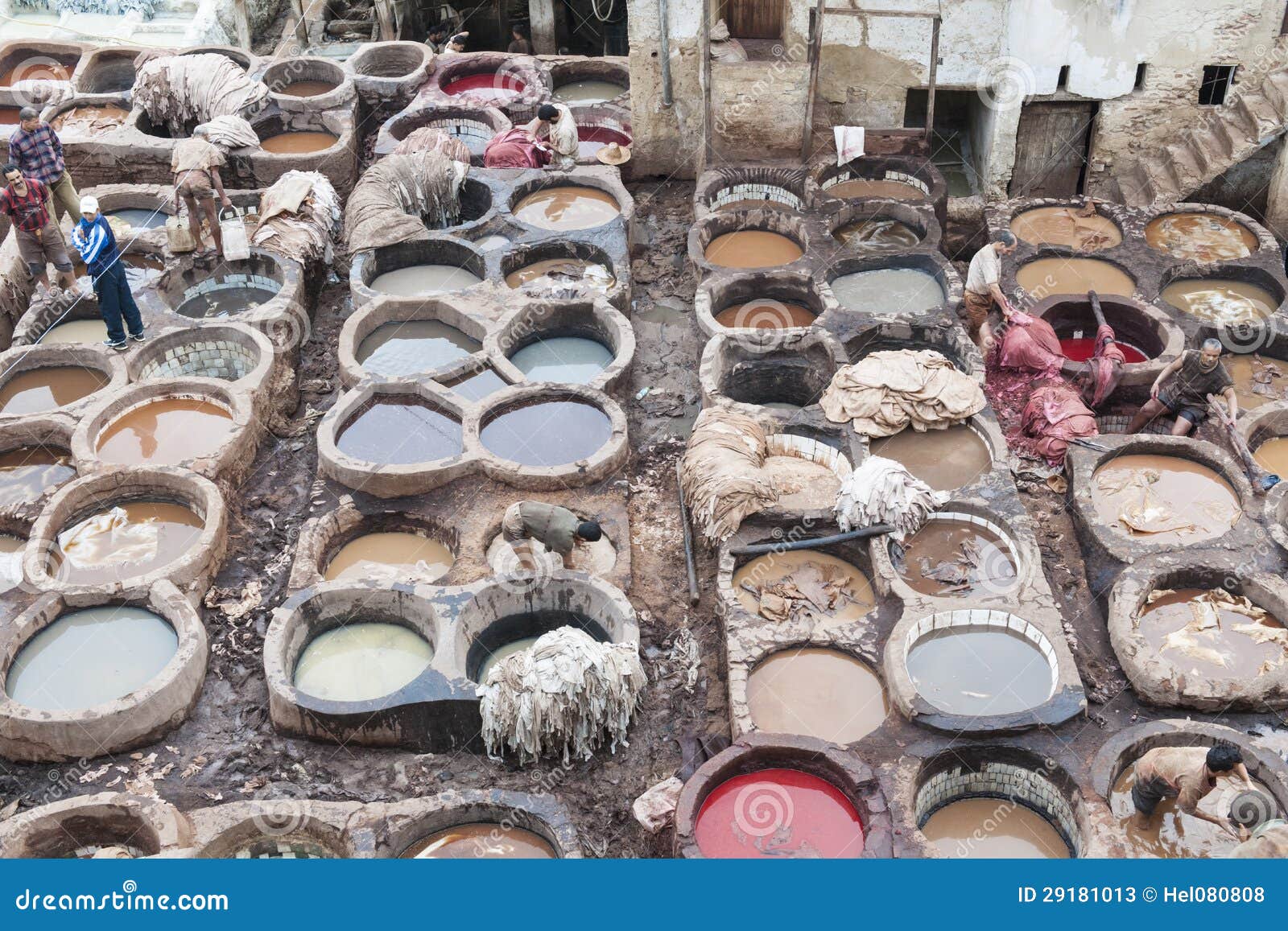 Tanneries of Fes, Morocco editorial stock photo. Image of craftsmanship ...
