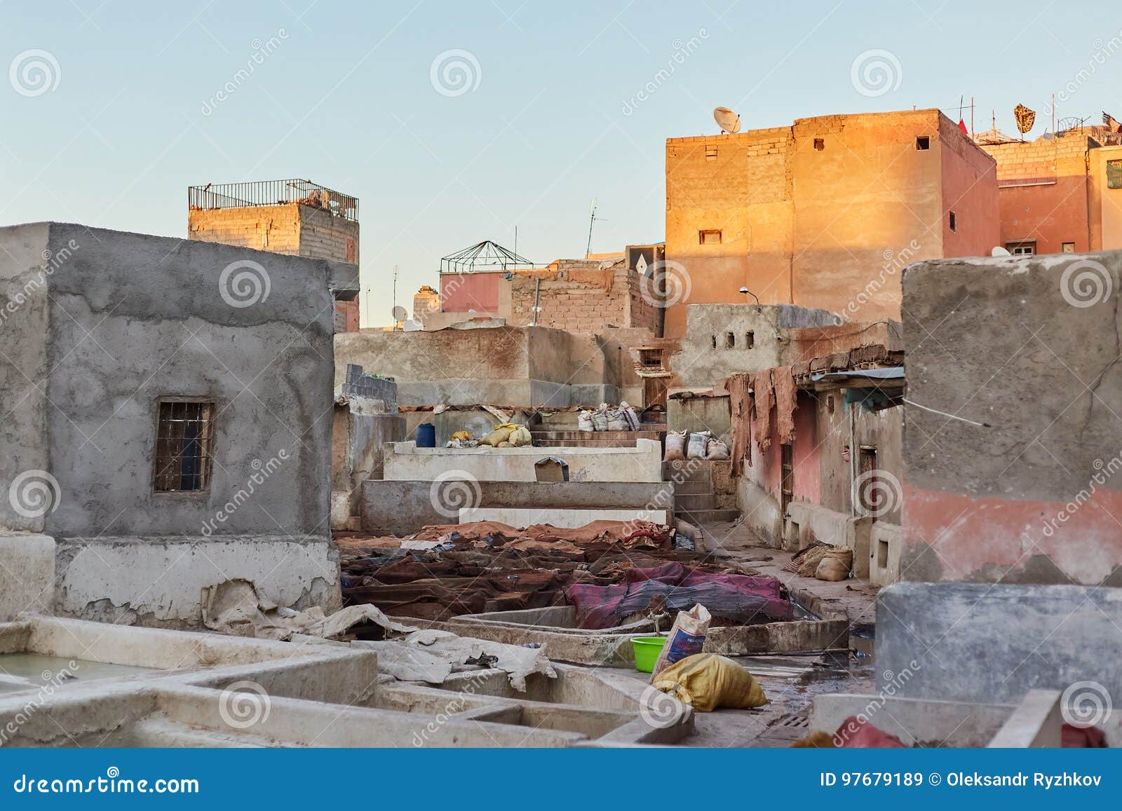Tanners Working Leather in the Old Tannery Stock Image - Image of ...
