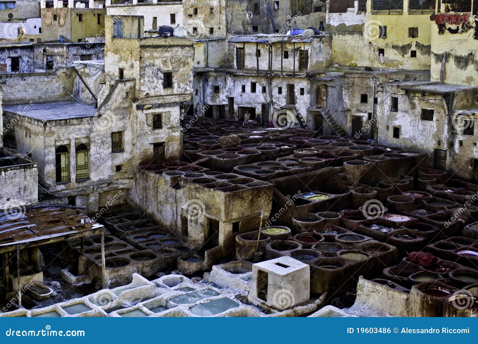 Tannery stock photo. Image of morocco, tannery, leathers - 19603486