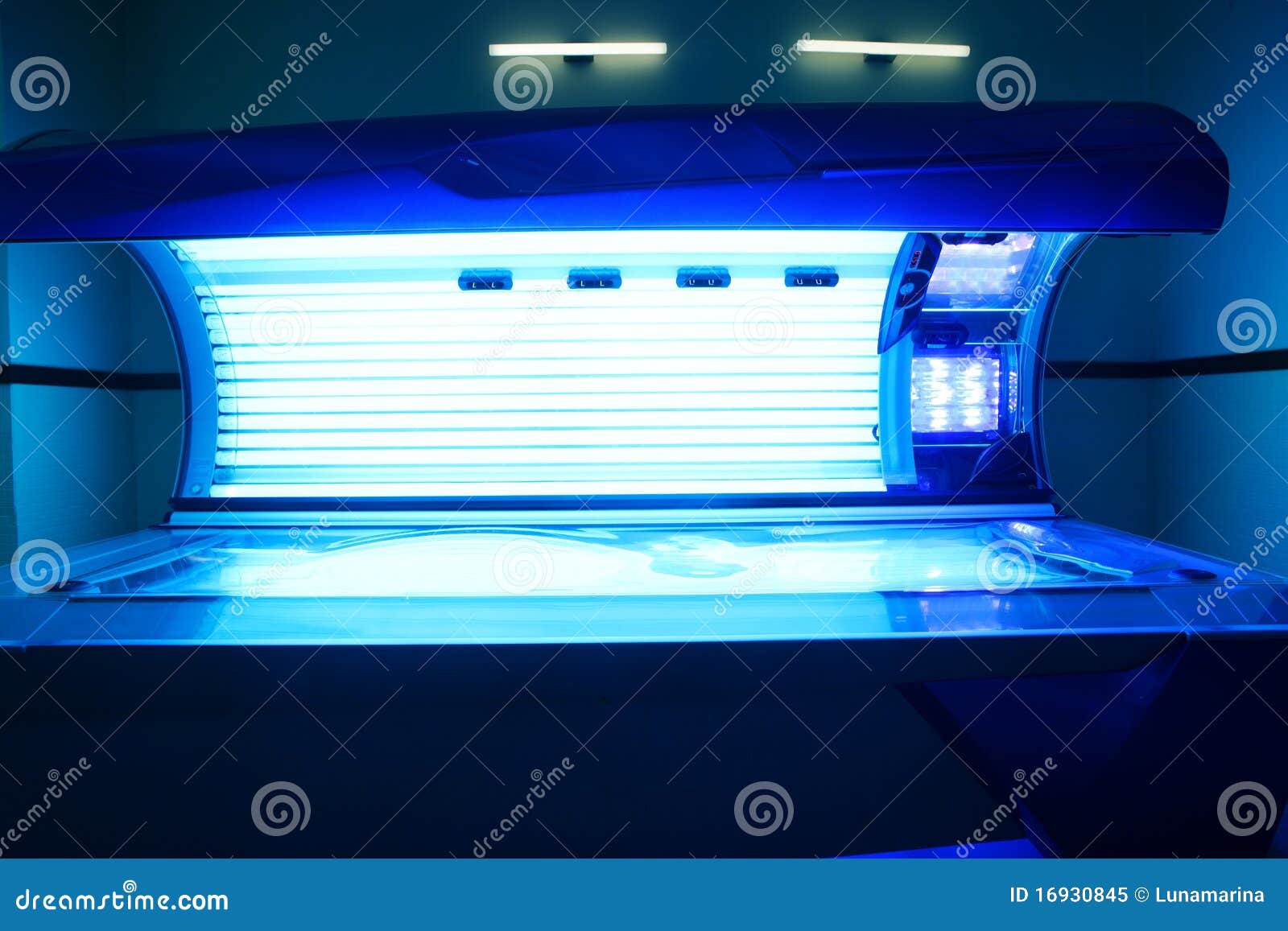 Tanning Solarium Light Machine Blue Color Stock Image - Image of brown ...