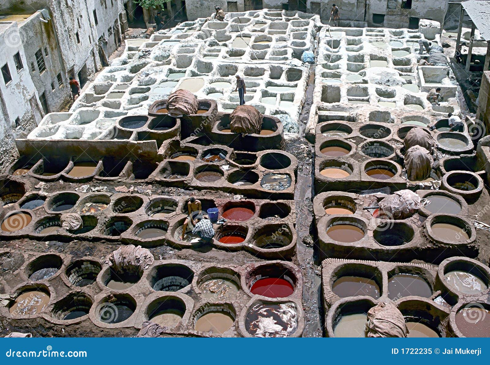 Tanning vats, fez, morocco editorial image. Image of valley - 1722235