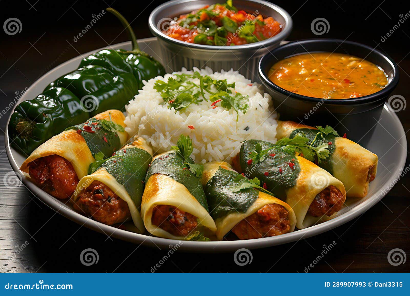 Chiles Rellenos With Pomegranate Seeds Stock Image | CartoonDealer.com ...