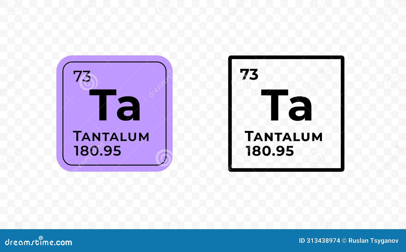Tantalum Chemical Element Of Mendeleev Periodic Table On Yellow ...