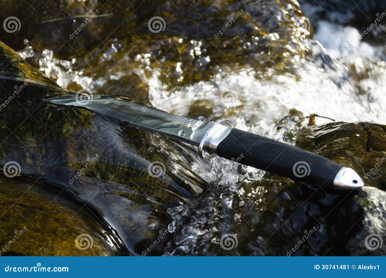 Tanto knife in water stock image. Image of sharp, water - 30741481