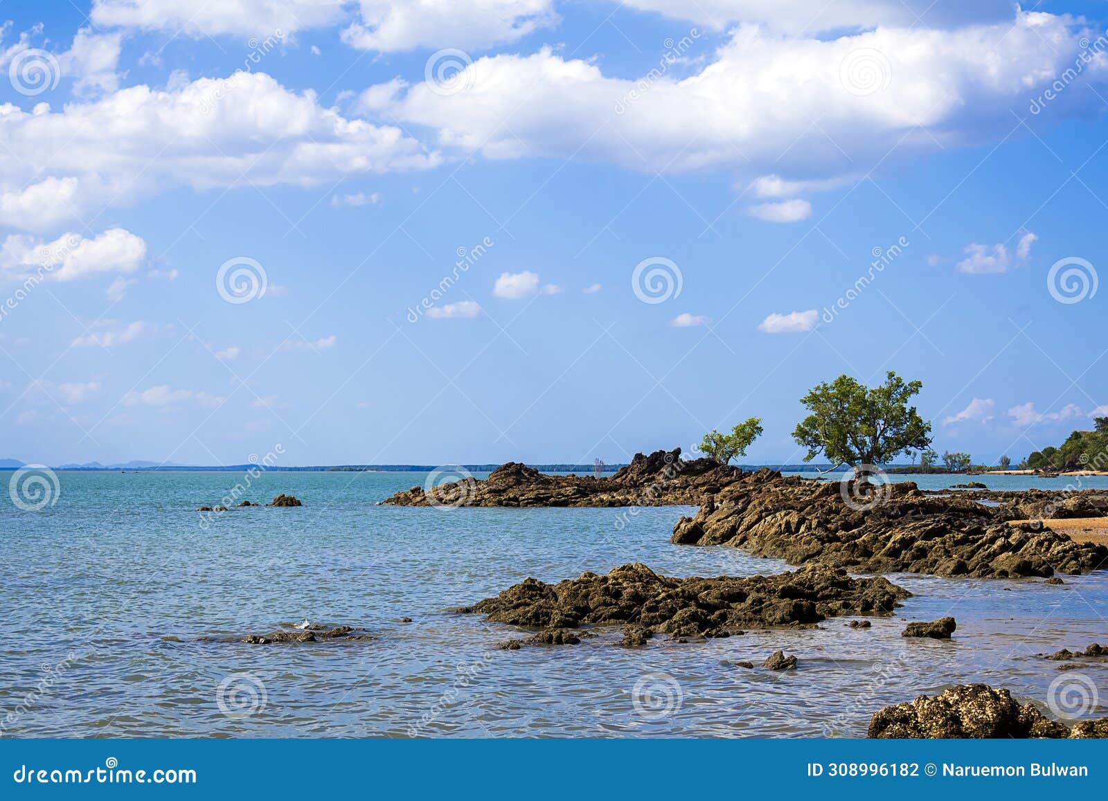 Tanyong Po Beach with Cloud and Blue Sky in Satun Stock Photo - Image ...
