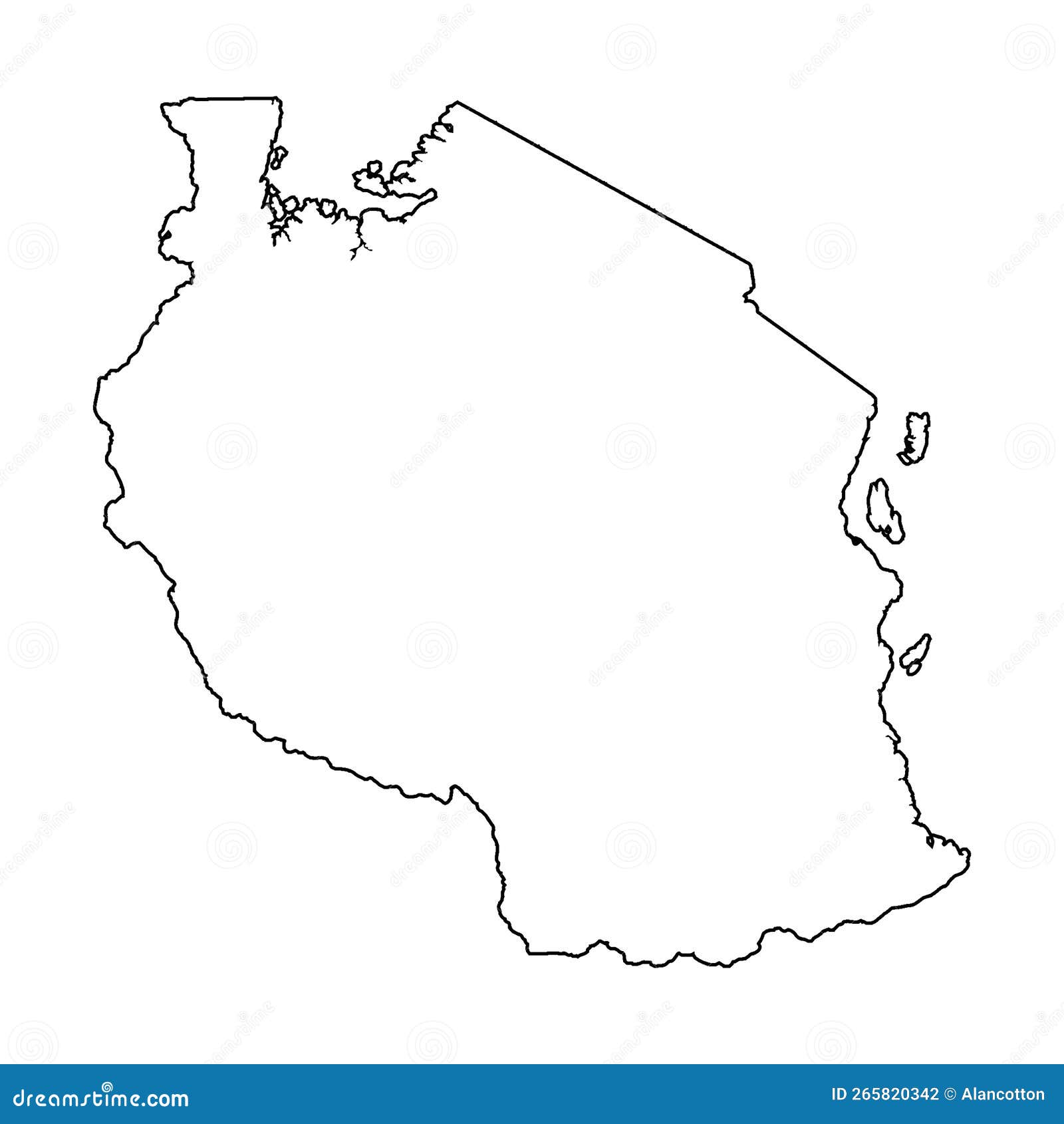 Tanzania Map Outline Cartoon Vector 103335283