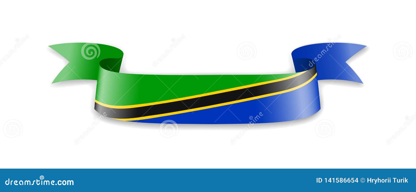 Tanzania Flag in the Form of Wave Ribbon Stock Illustration ...