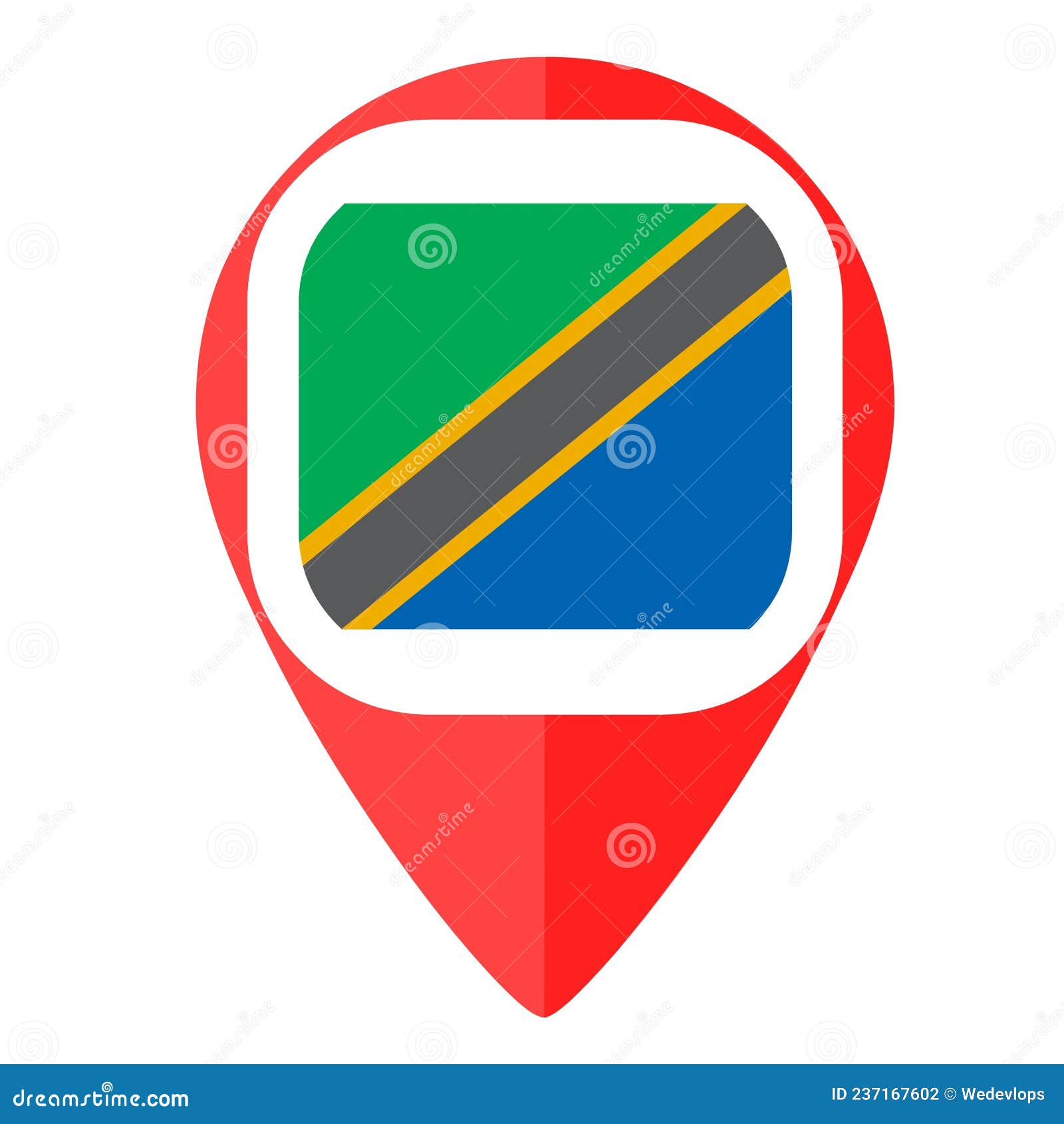 Tanzania Flag Pins Country Map Marker Navigation Stock Photo ...