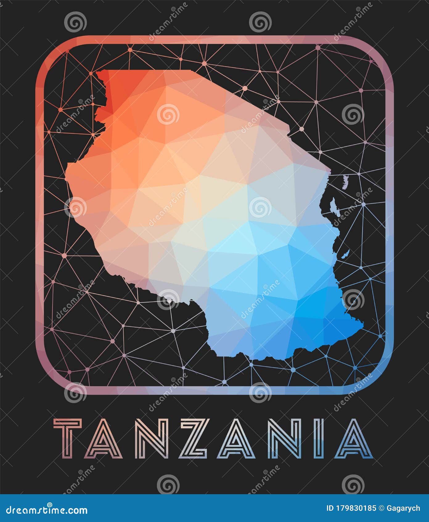 Tanzania map design. stock vector. Illustration of silhouette - 179830185
