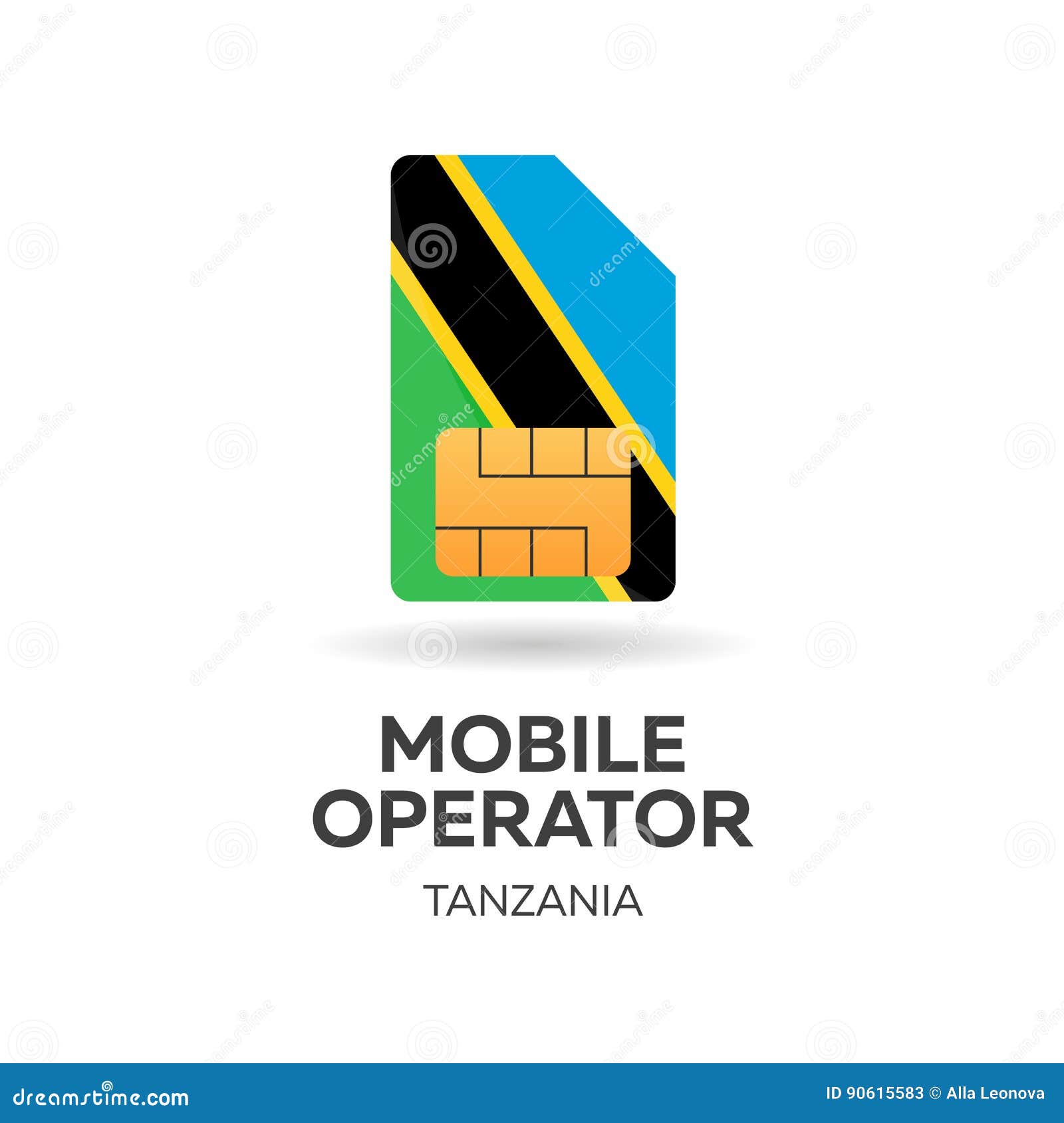 Tanzania Mobile Operator. SIM Card with Flag. Vector Illustration ...