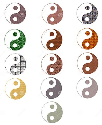 Set of Colorful Artistic Tao, Symbol, Religion, Isolated. Stock ...