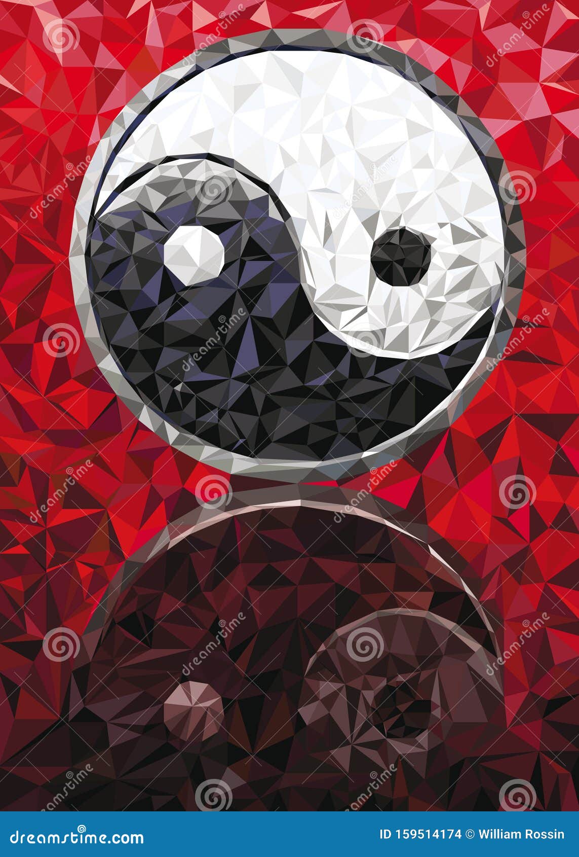 Tao symbol - Low Poly stock vector. Illustration of asia - 159514174