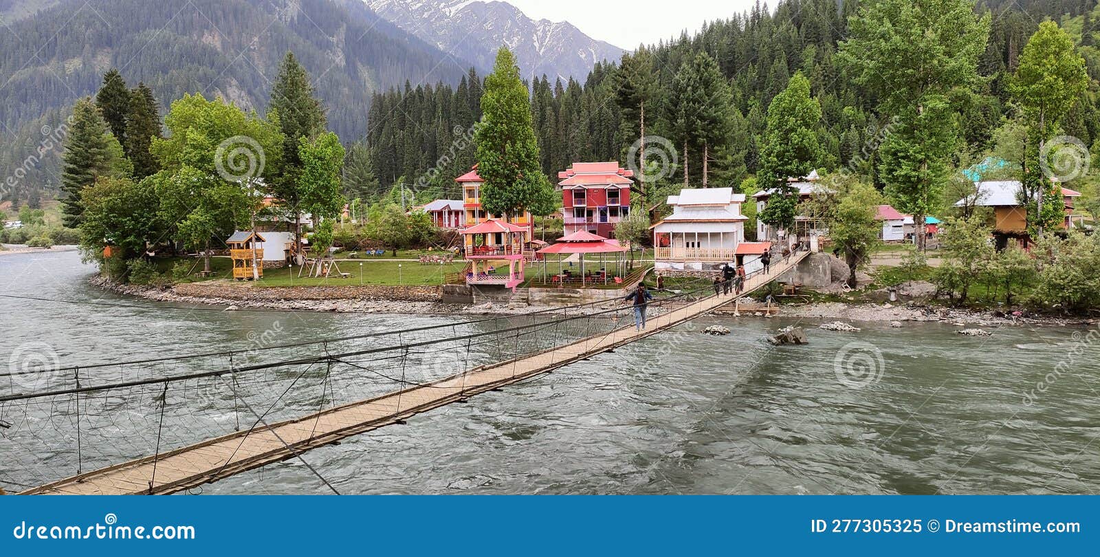 Taobat Bala Woodbridge River Neelum Stock Image - Image of river ...