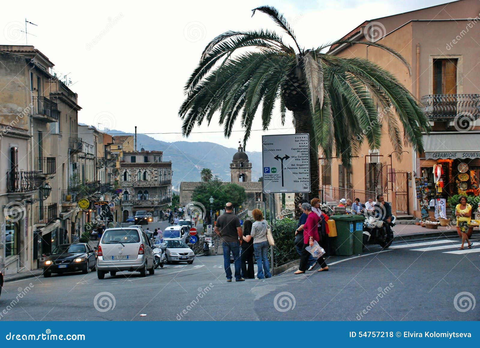 Taormina City in Sicily, Italy Editorial Stock Photo - Image of house ...