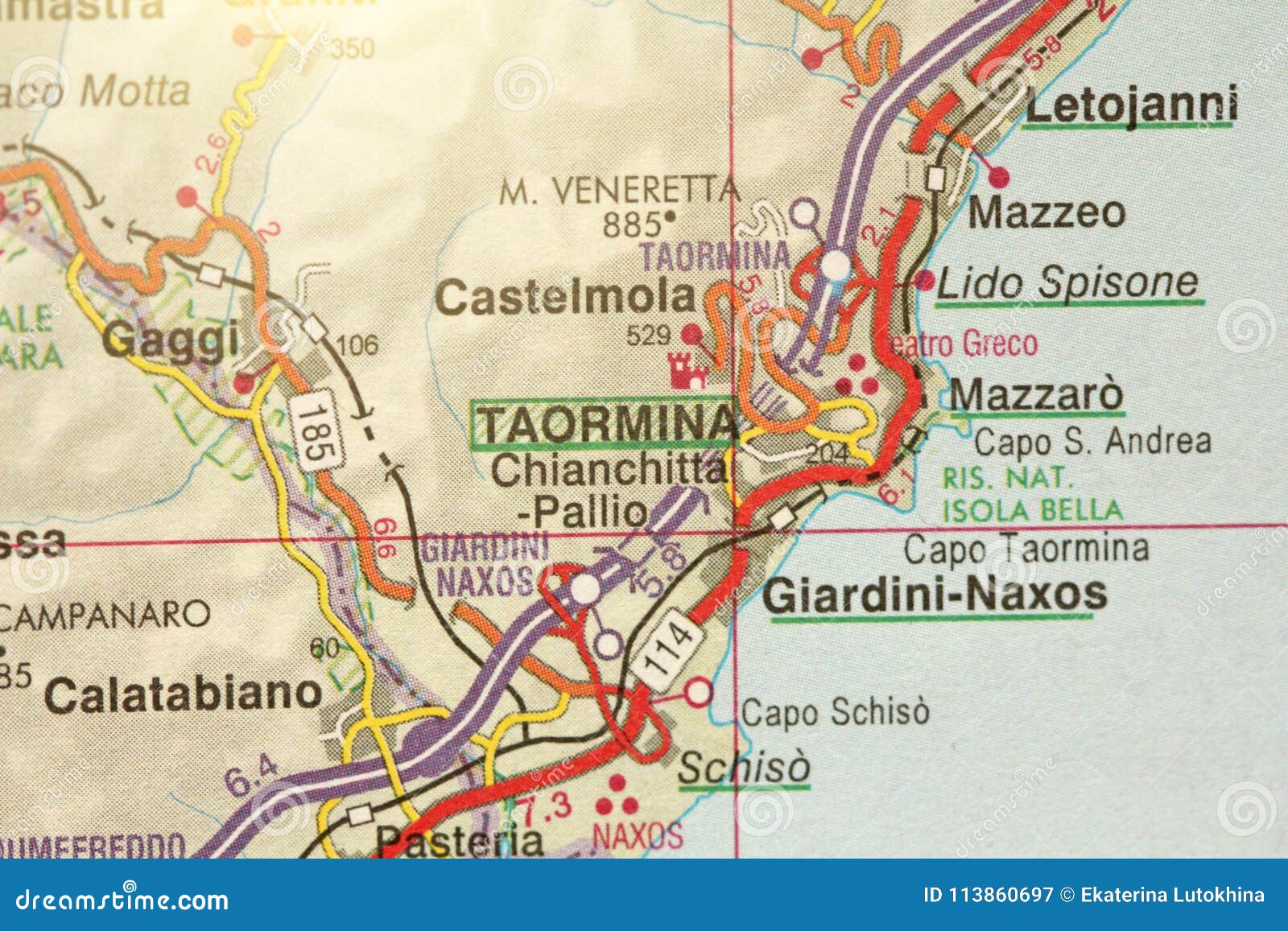 Map Of Taormina Sicily