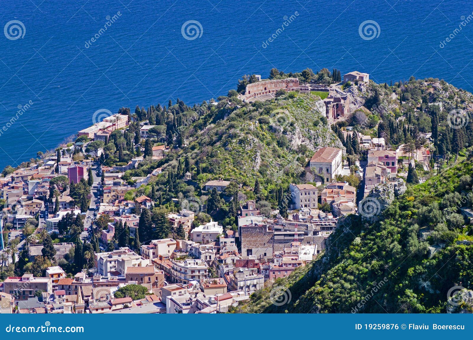 Taormina Town in Sicily Italy Stock Photo - Image of italy, horizontal ...