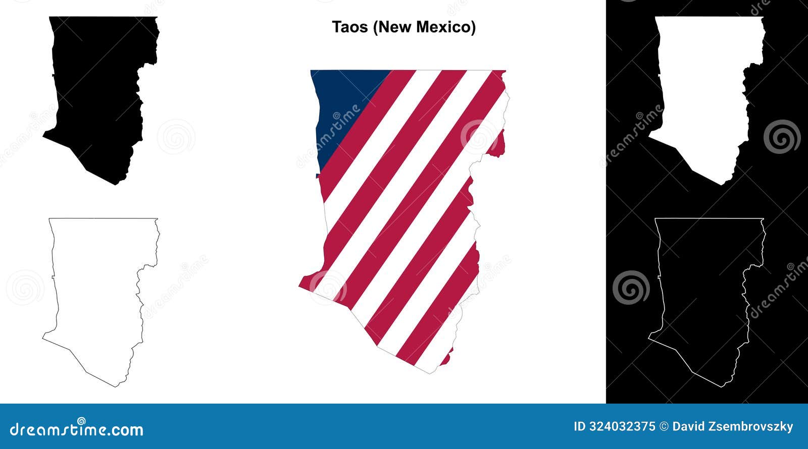 Map Of Taos County In New Mexico State On White Background. Single ...
