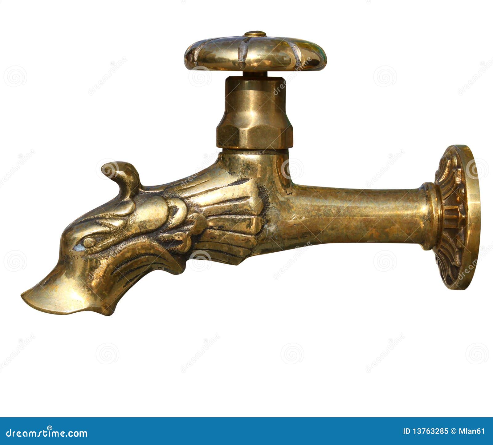 Tap stock image. Image of isolated, faucet, spout, bronze - 13763285