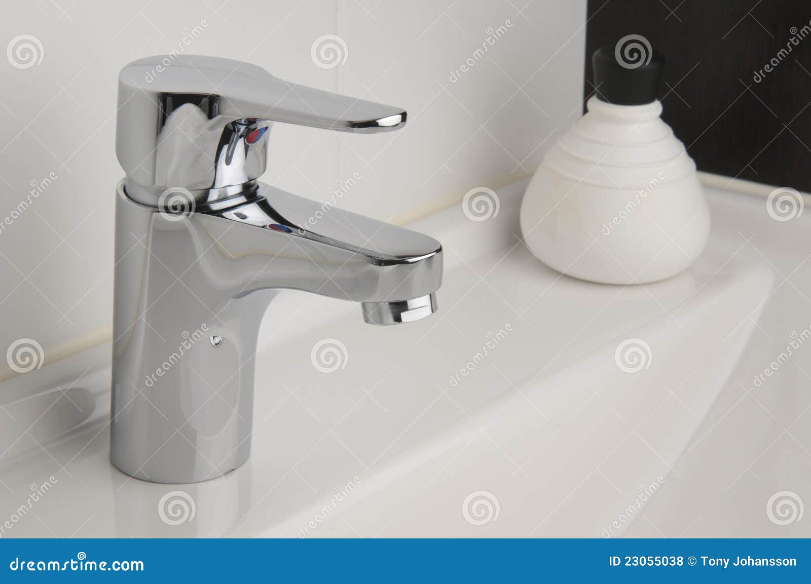 Tap in Bathroom stock photo. Image of stainless, metal - 23055038