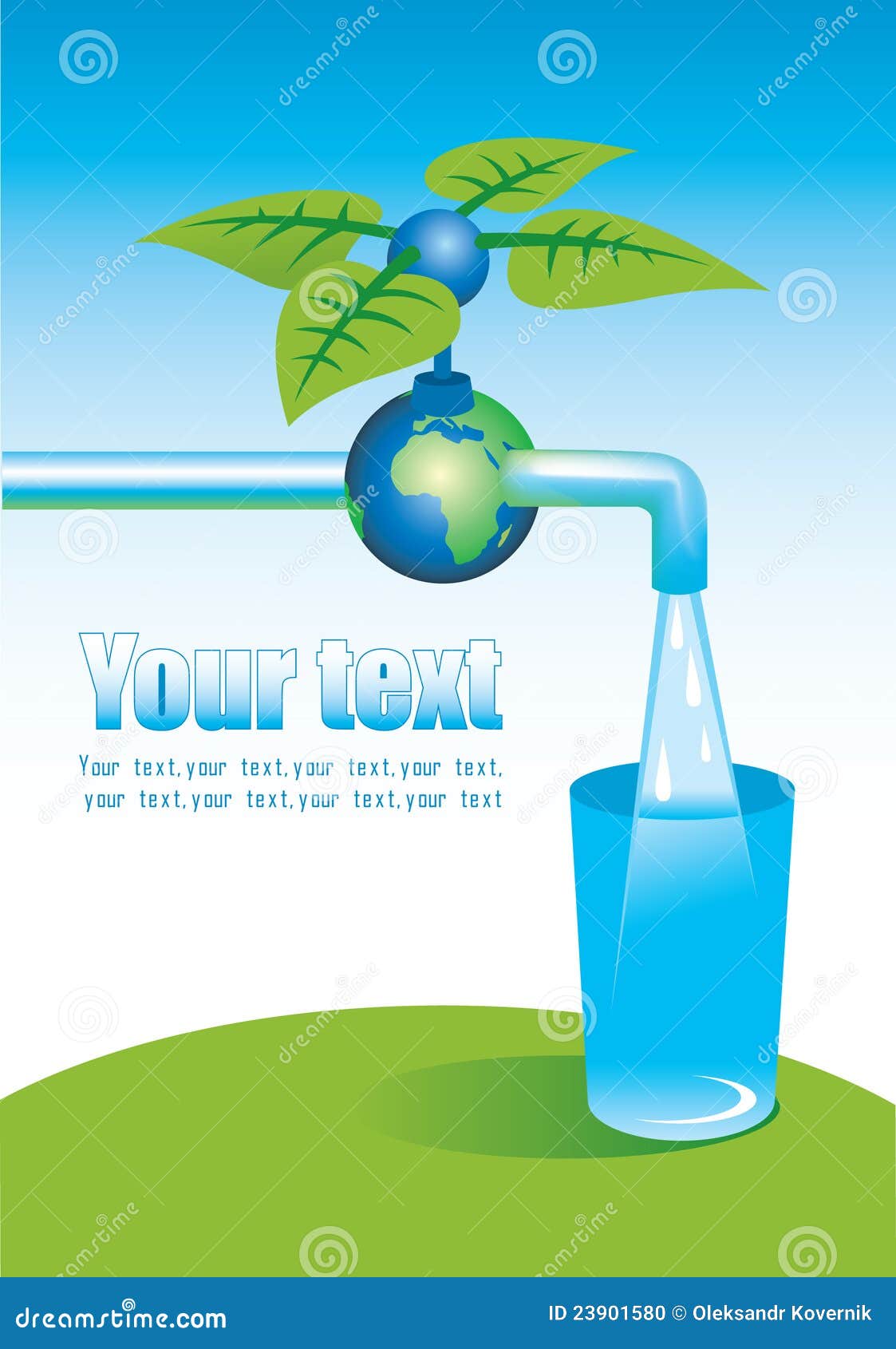 Tap with clean water stock vector. Illustration of global - 23901580