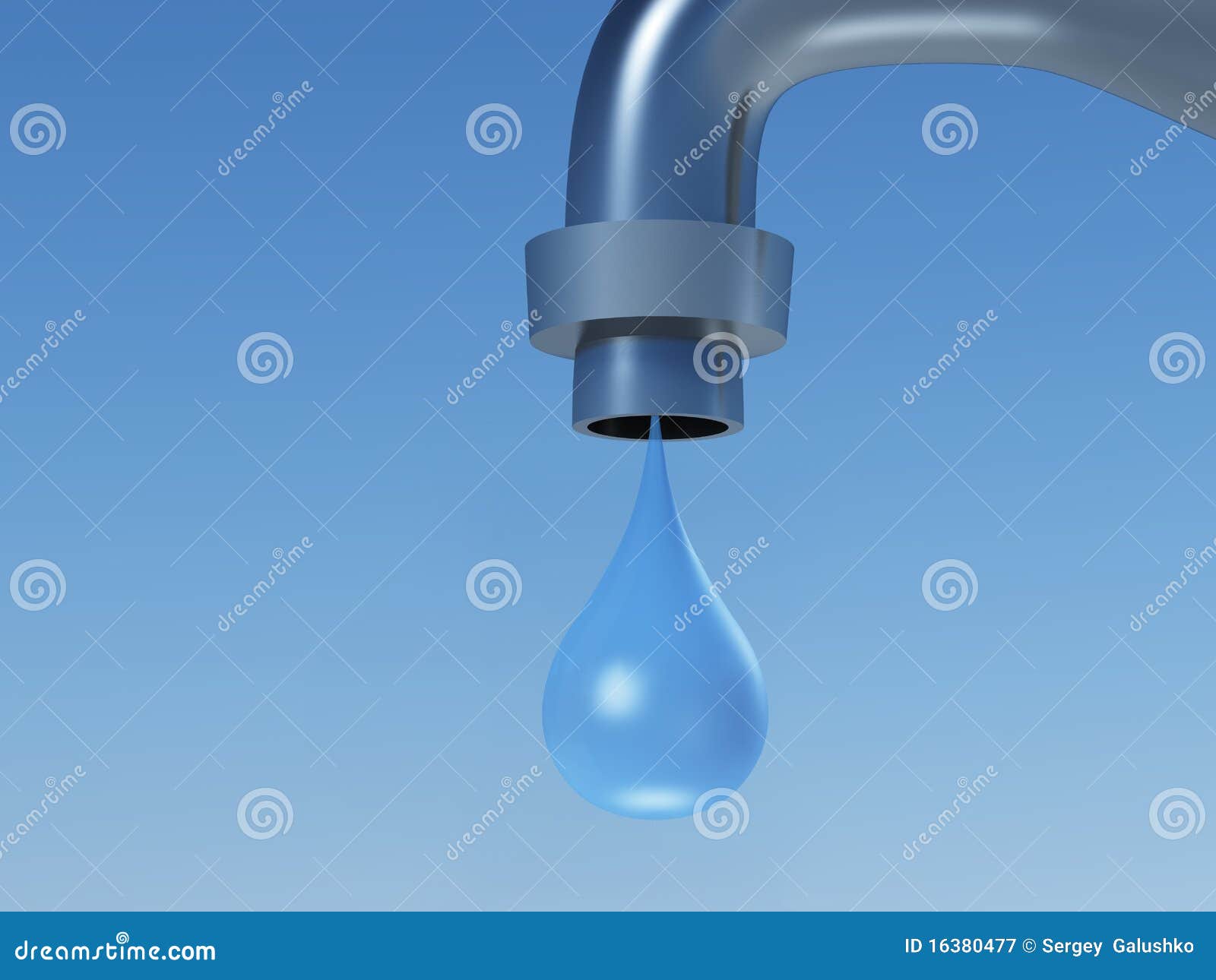 The Tap with a Falling Drop Stock Illustration - Illustration of ...