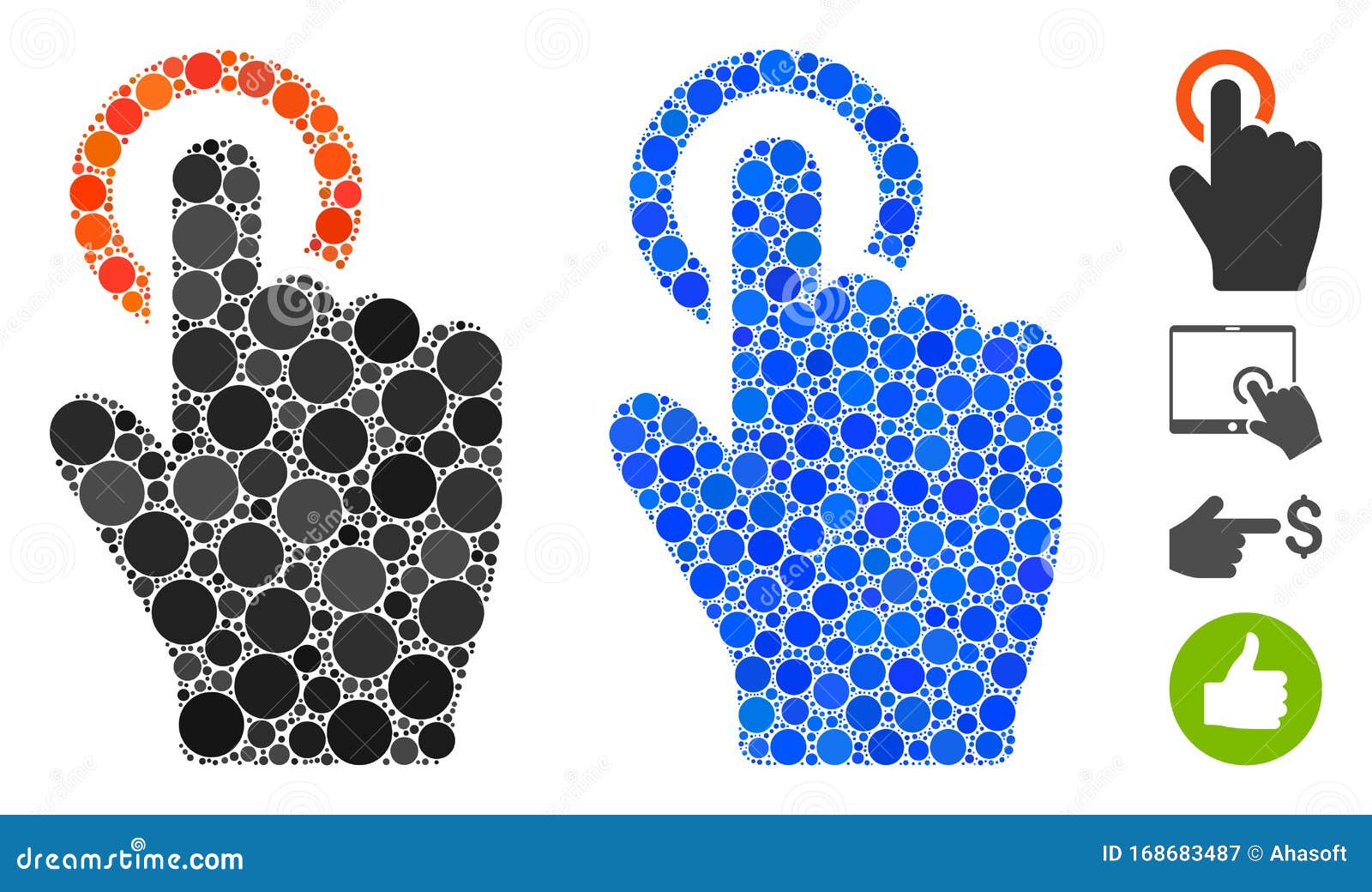 Tap Gesture Mosaic Icon of Circle Dots Stock Illustration ...